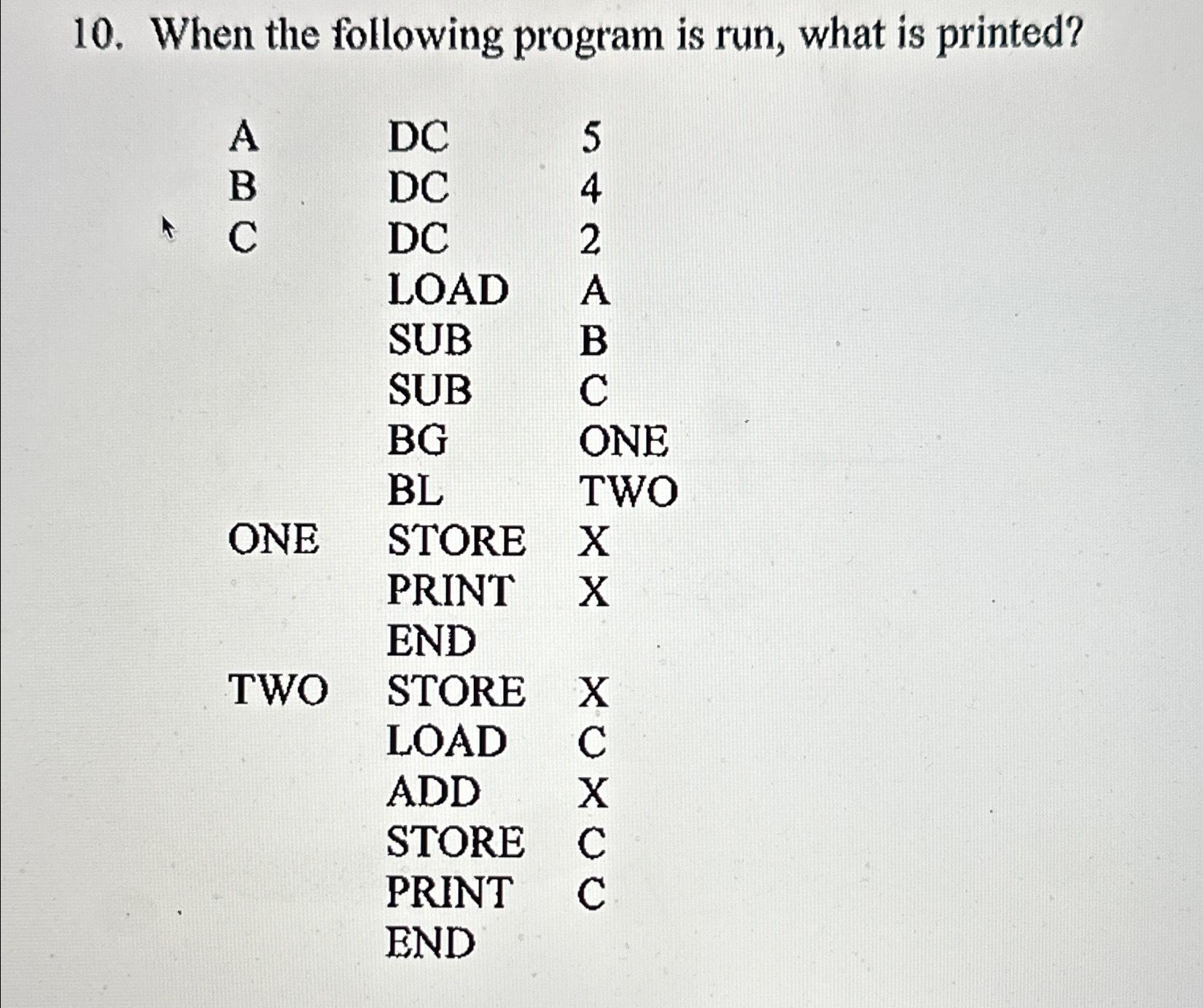 Solved When the following program is run, what is | Chegg.com
