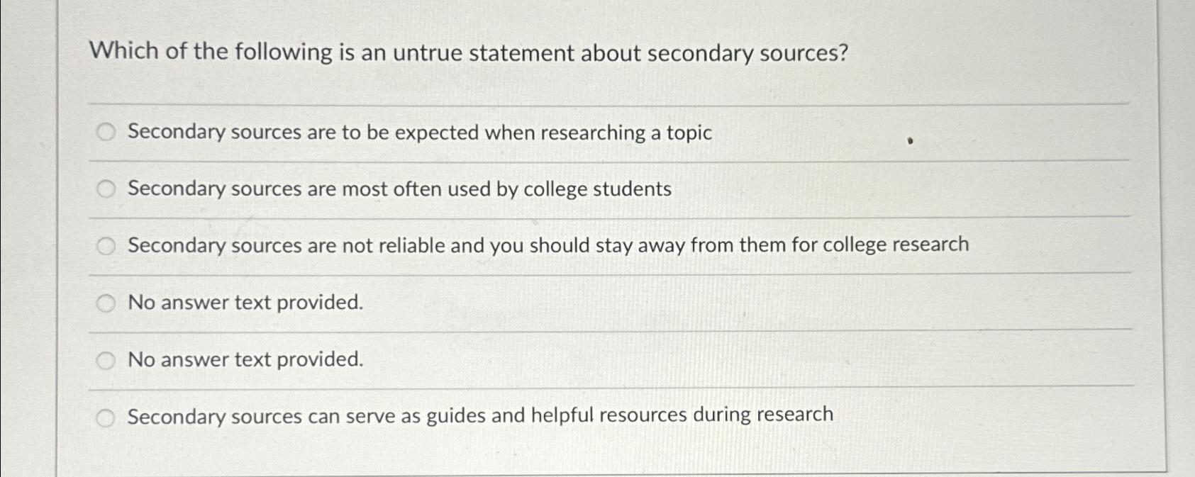 Solved Which of the following is an untrue statement about | Chegg.com