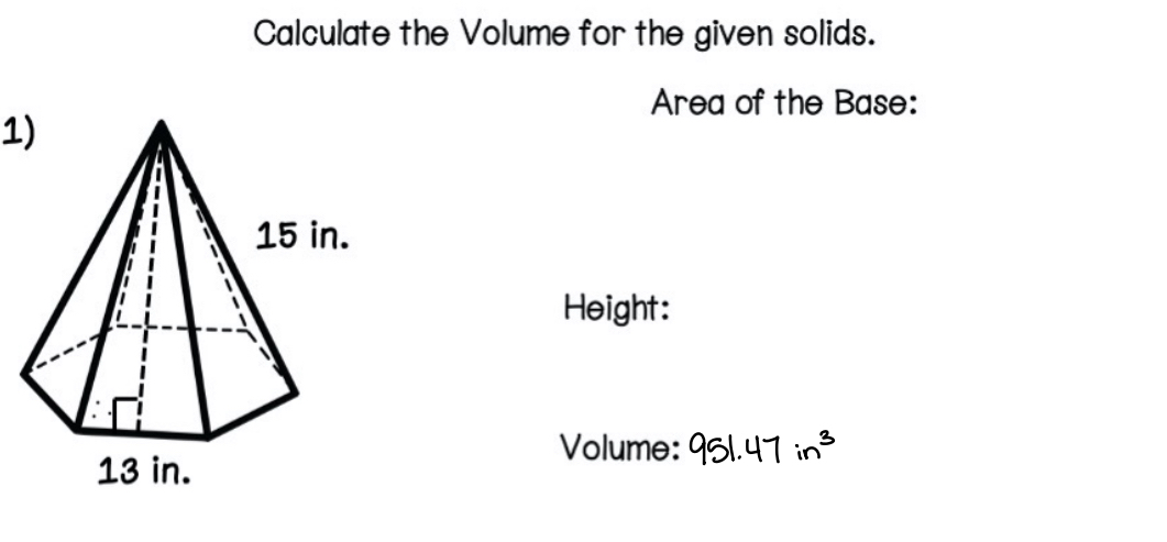 Solved Calculate the Volume for the given solids.Area of the | Chegg.com