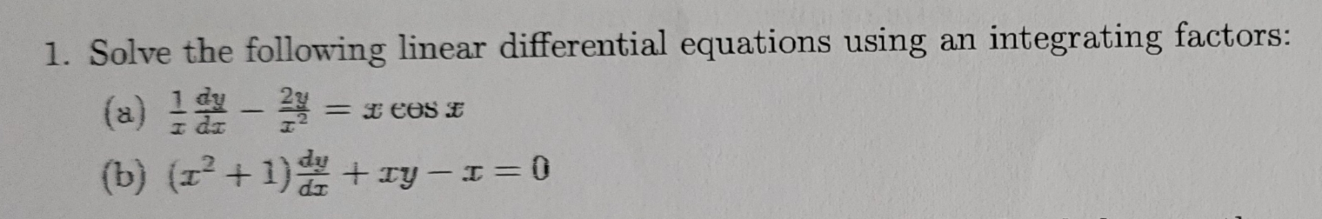 Solved Solve the following linear differential equations | Chegg.com