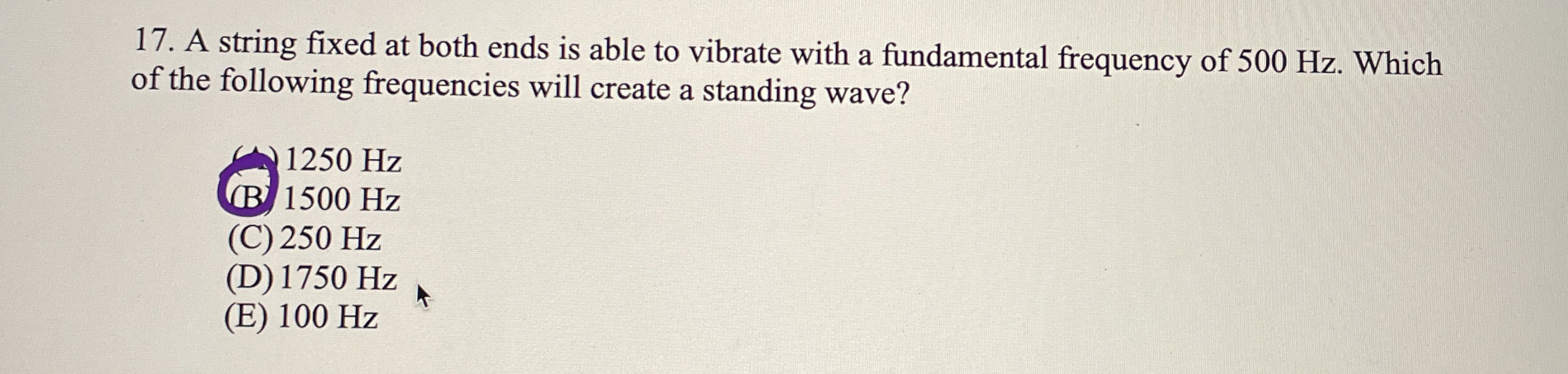 Solved A string fixed at both ends is able to vibrate with a | Chegg.com