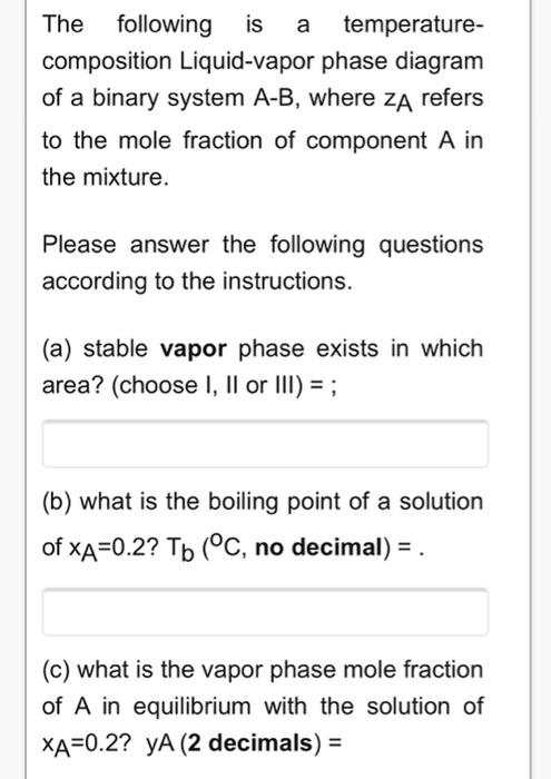 Heat Of Vaporization Binary Solid Liquid Phase Diagram Solve