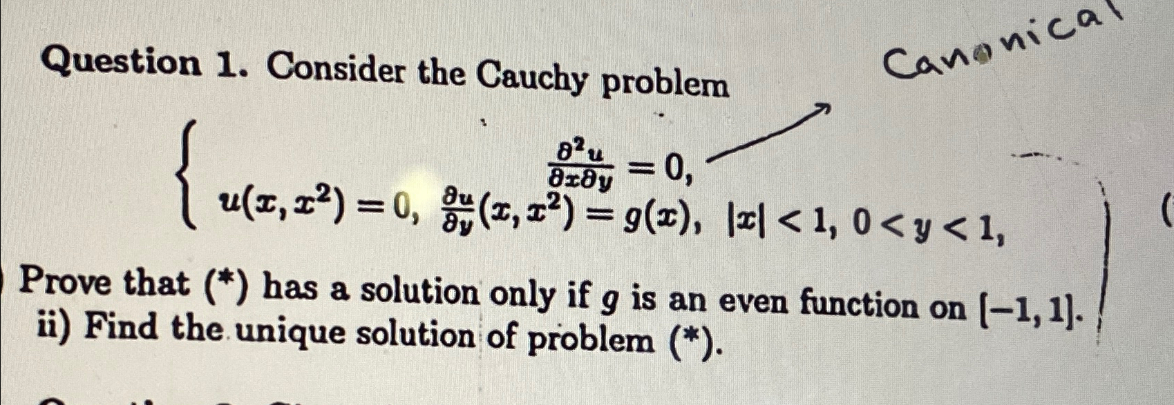 Solved Question 1. ﻿Consider the Cauchy | Chegg.com