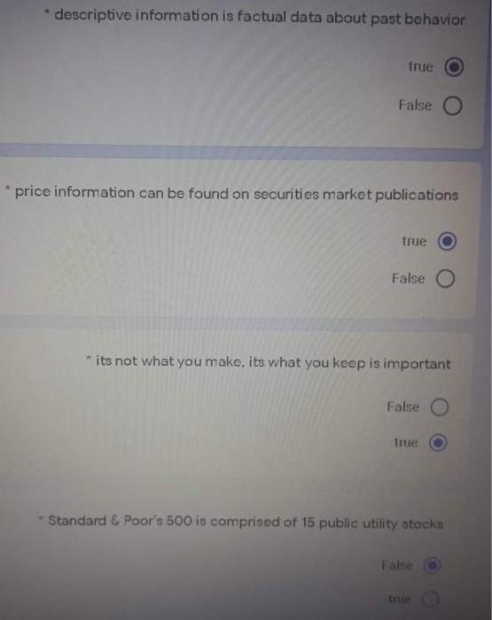 Solved descriptive information is factual data about past | Chegg.com