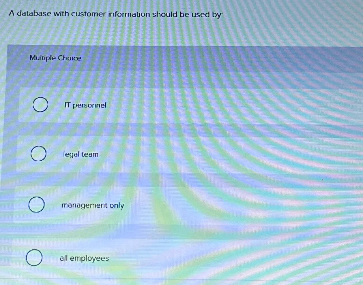 Solved A database with customer information should be used | Chegg.com