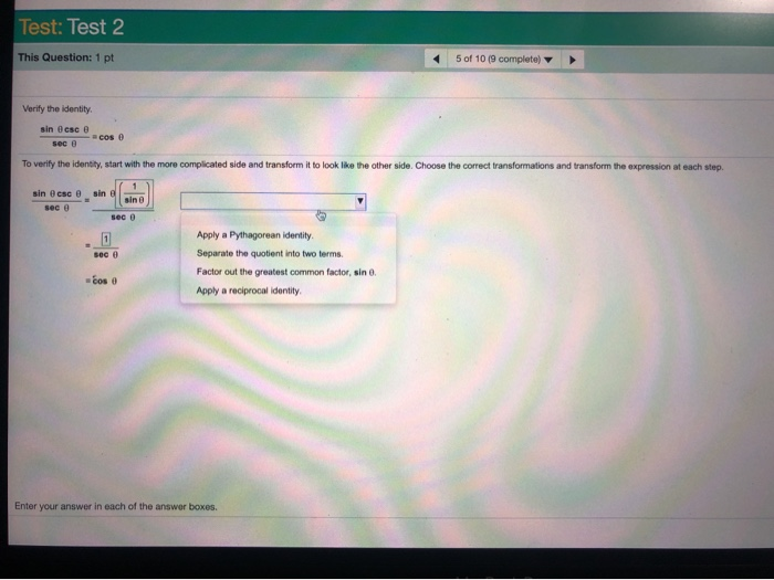 Solved use work and choose the correct transformation and | Chegg.com