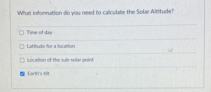Solved What information do you need to calculate the Solar | Chegg.com