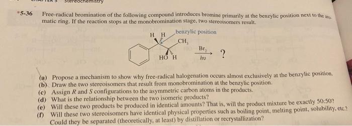 Solved Free-radical bromination of the following compound | Chegg.com