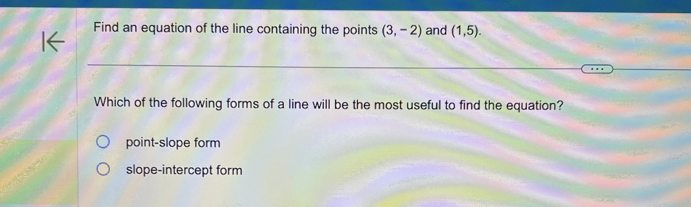 Solved Find an equation of the line containing the points | Chegg.com