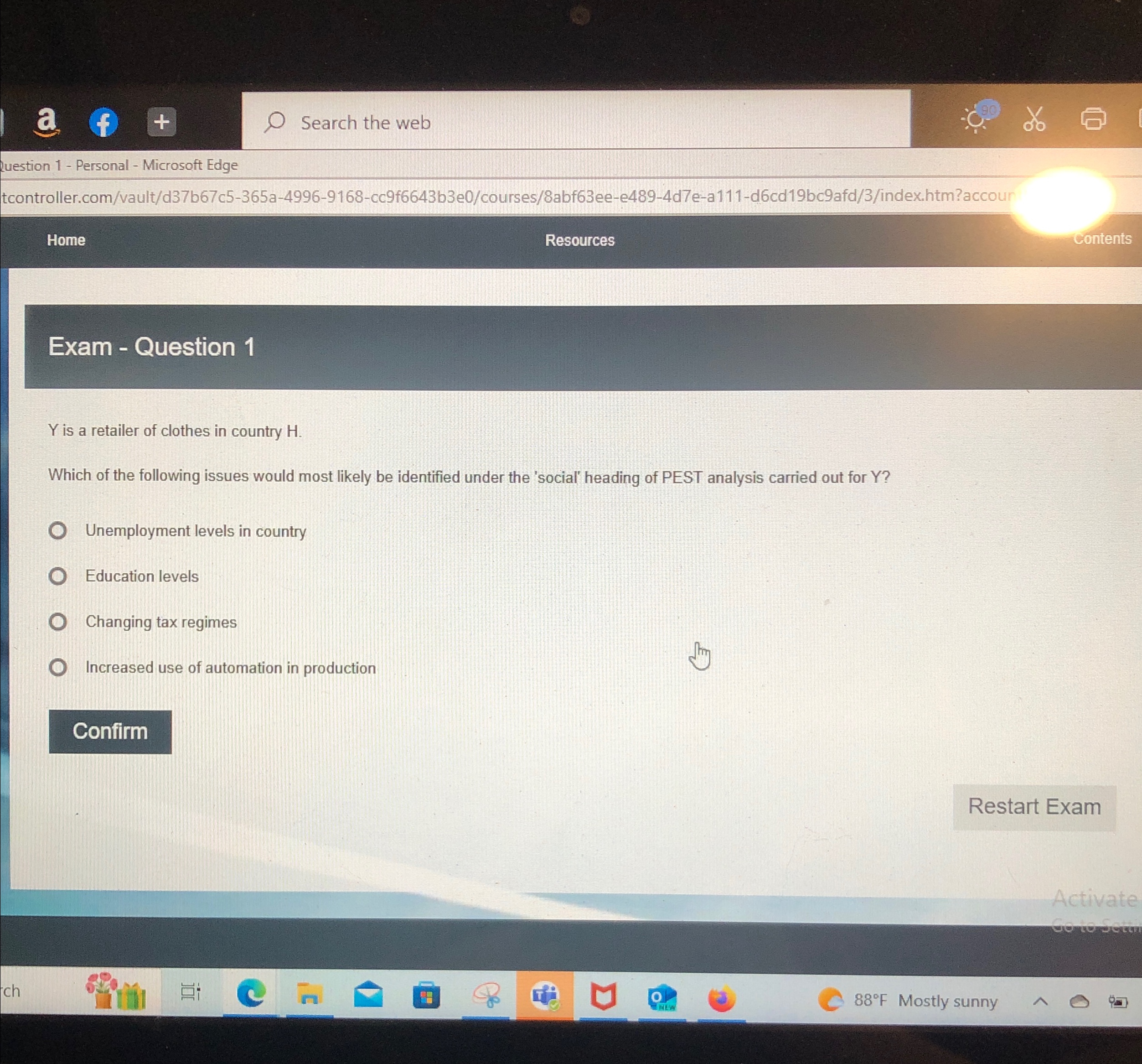 Solved a f+Search the webQuestion 1 - ﻿Personal - ﻿Microsoft | Chegg.com