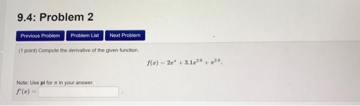Solved 9.4: Problem 2 Previous Problem Probler List Next | Chegg.com