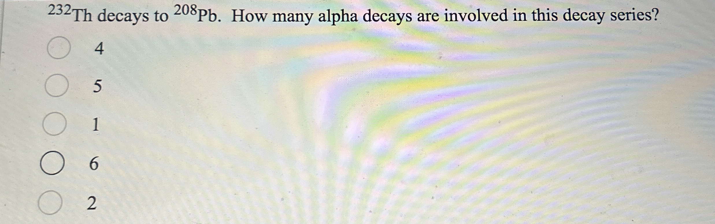 Solved ?232Th ﻿decays to ?208Pb. ﻿How many alpha decays are | Chegg.com