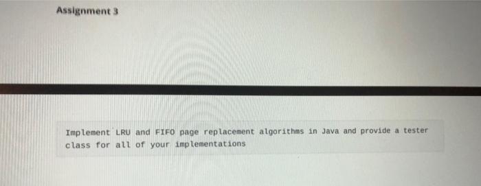 Solved Assignment 3 Implement Lru And Fifo Page Replacement 8442