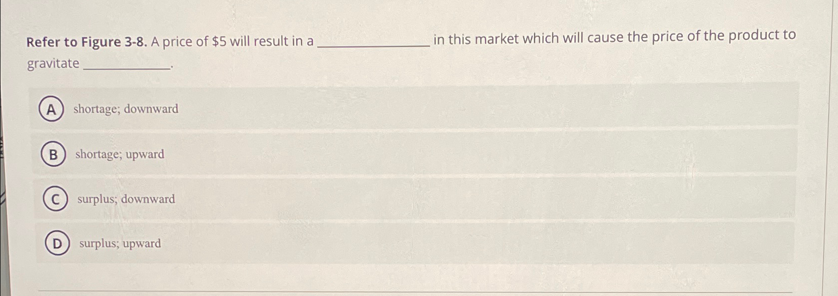Solved Refer to Figure 3-8. ﻿A price of $5 ﻿will result in a | Chegg.com