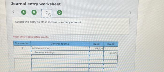 Solved Journal entry worksheet Record the entry to | Chegg.com