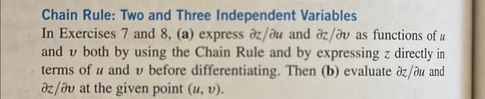Solved Chain Rule: Two and Three Independent Variables In | Chegg.com
