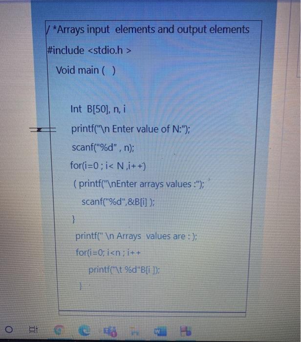 Solved \ *Arrays input elements and output elements #include | Chegg.com