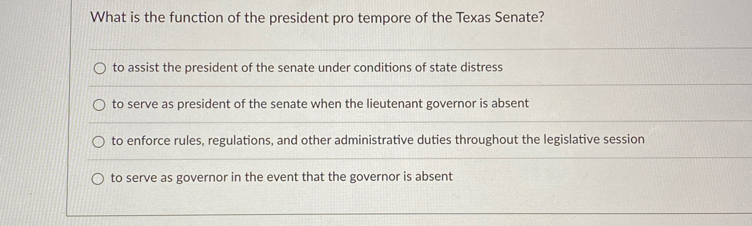 Solved What is the function of the president pro tempore of | Chegg.com