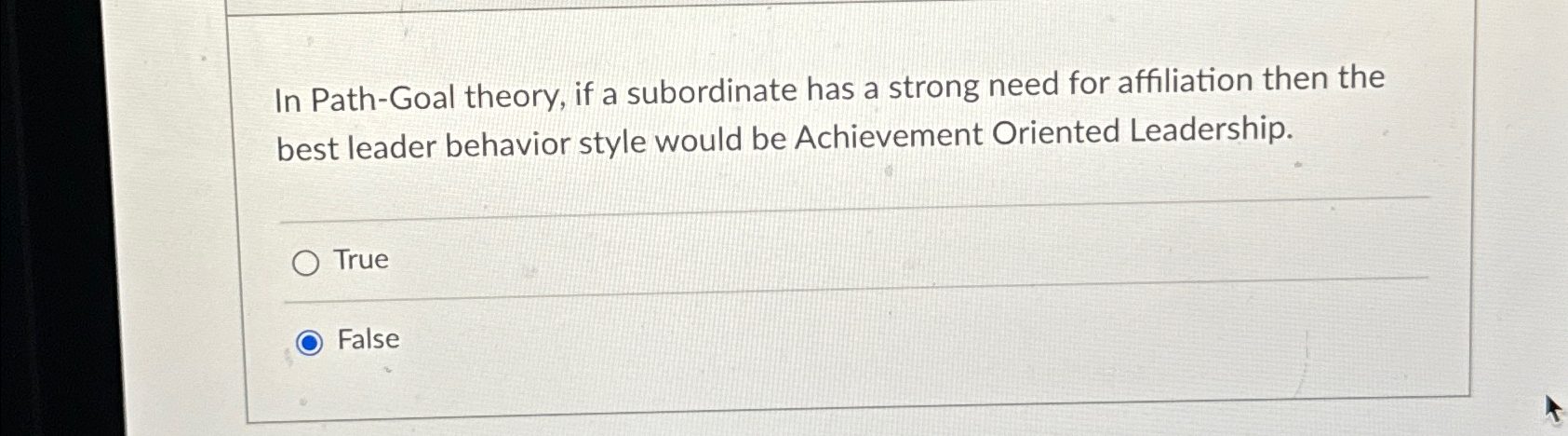 Solved In Path-Goal theory, if a subordinate has a strong | Chegg.com