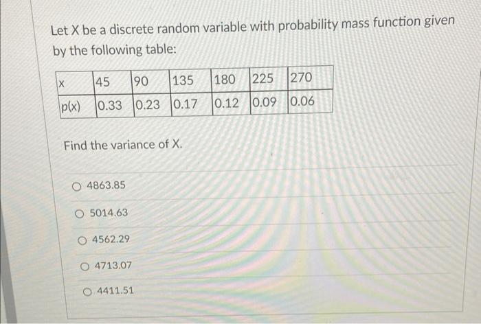 Solved Let X be a discrete random variable with probability | Chegg.com
