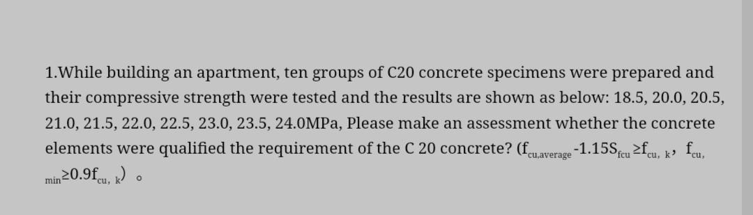 Solved 1. While building an apartment, ten groups of C20 | Chegg.com