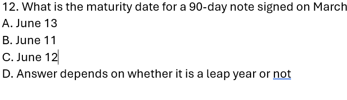 Solved What is the maturity date for a 90 -day note signed | Chegg.com