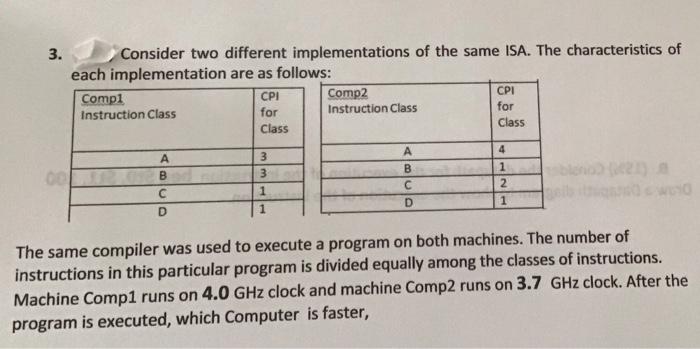 Solved 3. Consider two different implementations of the same | Chegg.com