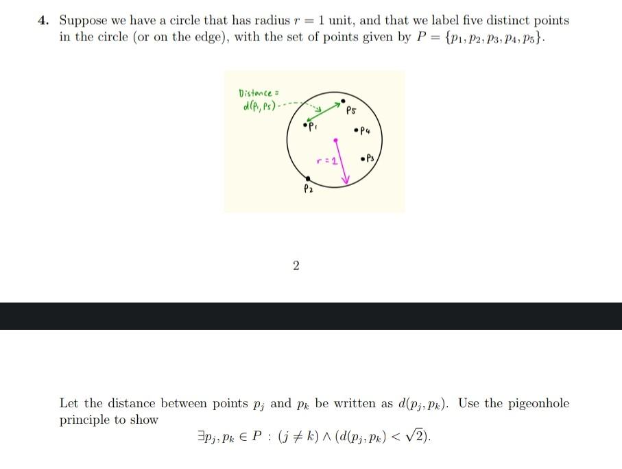 Solved 4. Suppose we have a circle that has radius r=1 unit, | Chegg.com