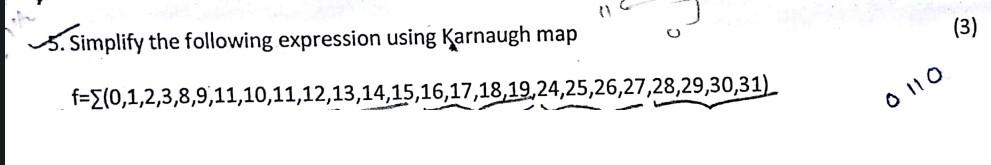 Solved 5. Simplify the following expression using Karnaugh | Chegg.com