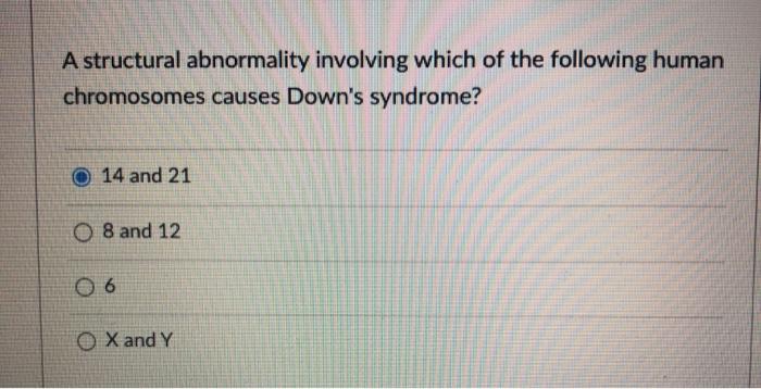 Solved A structural abnormality involving which of the | Chegg.com