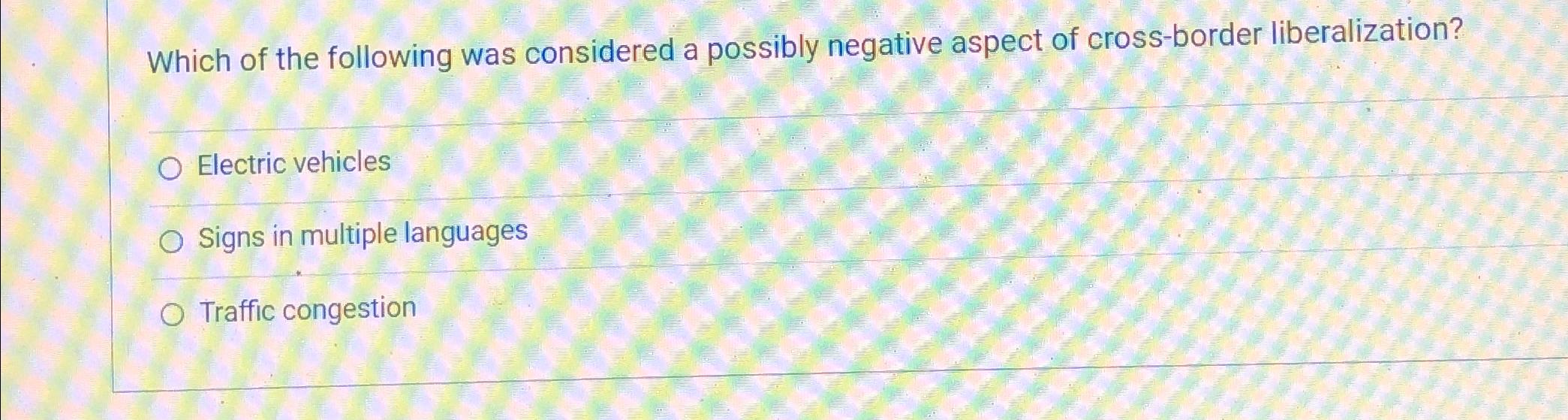 Solved Which of the following was considered a possibly | Chegg.com