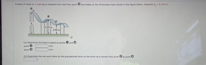 Solved A block of mass m - 6.60 kg released from rest from | Chegg.com