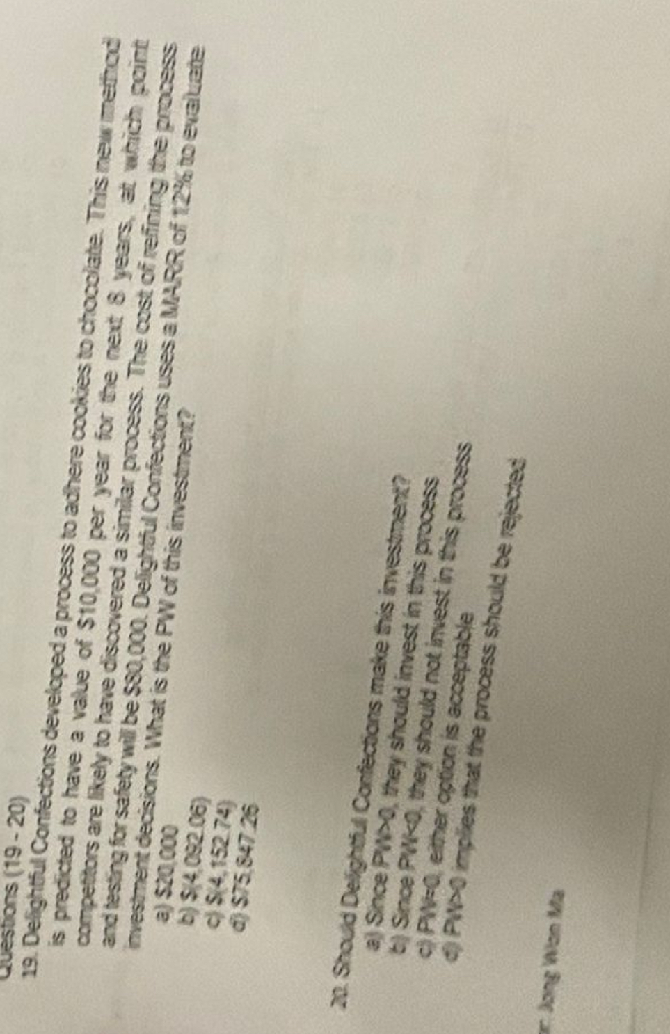 Solved Questions ( 19 - 20 )19. ﻿Delightrul Confections | Chegg.com