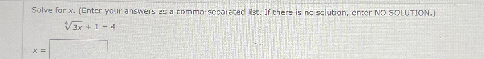 Solved Solve for x. (Enter your answers as a comma-separated | Chegg.com