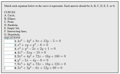 Solved Match each equation below to the curve it represents | Chegg.com
