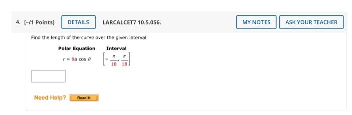 Solved Find the length of the curve over the given interval. | Chegg.com