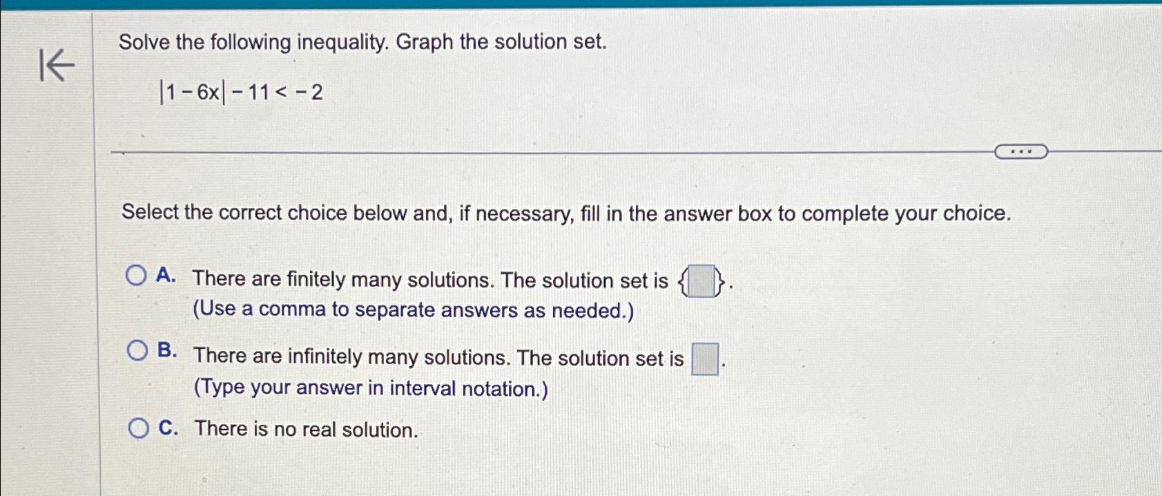 Solved Solve the following inequality. Graph the solution | Chegg.com
