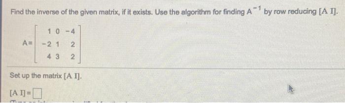Solved Find The Inverse Of The Matrix If It Exists Use The 