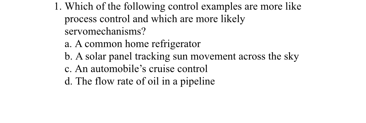 Which of the following control examples are more like | Chegg.com