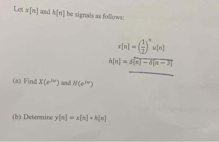 Solved Let x[n] and h[n] be signals as follows: | Chegg.com