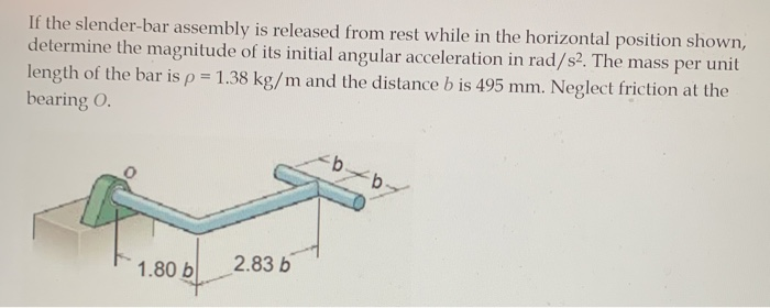 Solved If the slender-bar assembly is released from rest | Chegg.com