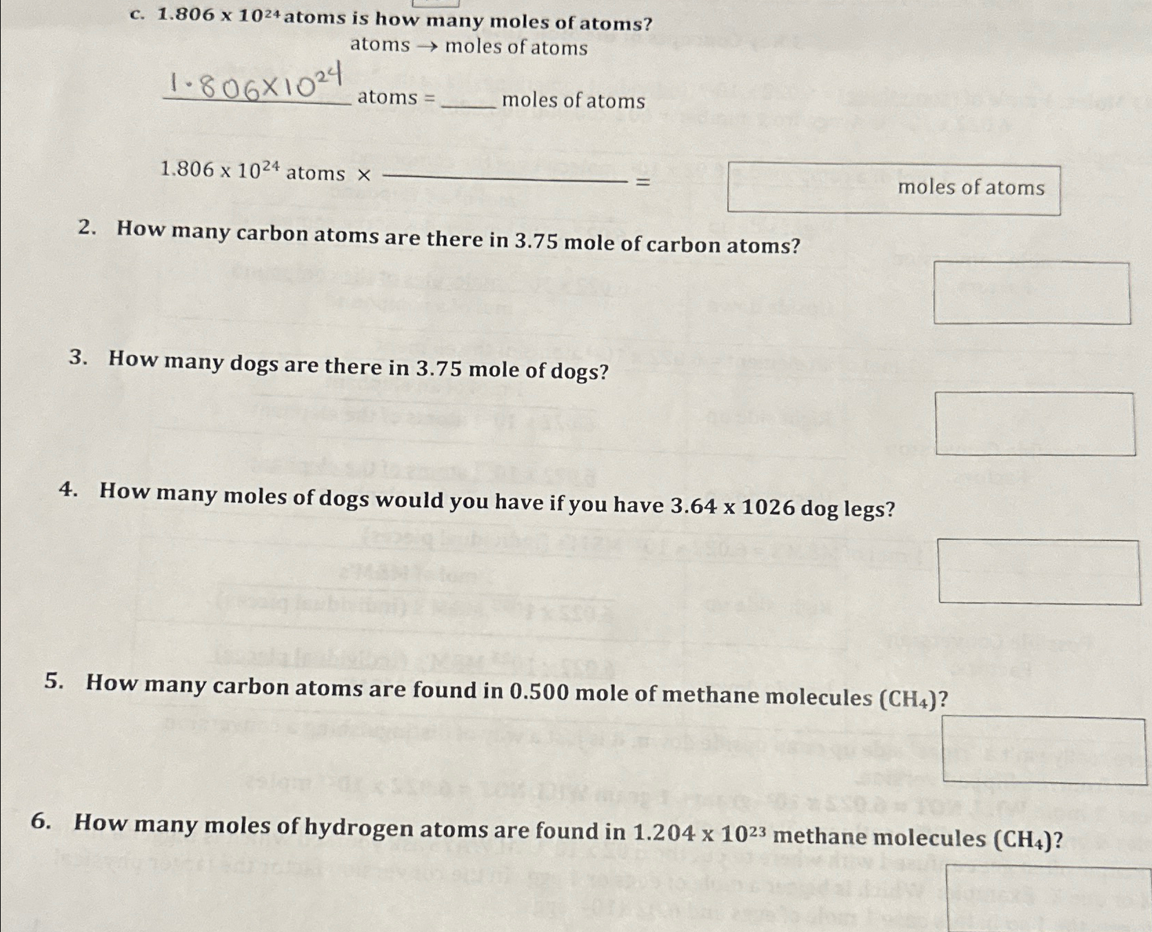 Solved c. 1.806×1024 ﻿atoms is how many moles of atoms?atoms | Chegg.com