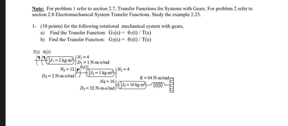 Solved Note: For problem 1 refer to section 2.7, Transfer | Chegg.com