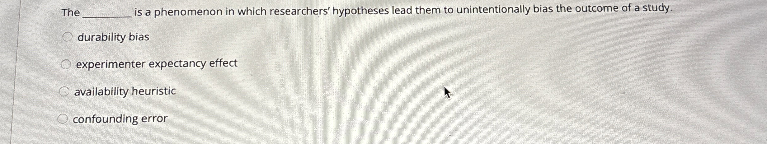 Solved Theis a phenomenon in which researchers' hypotheses | Chegg.com