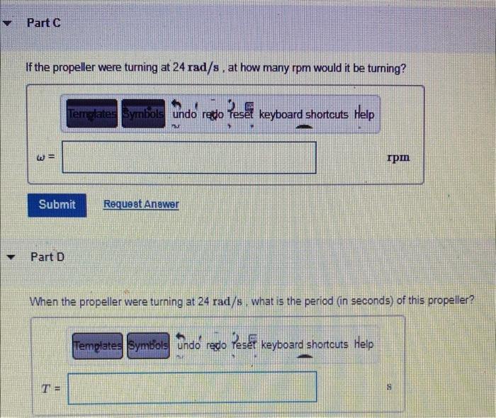 Solved An airplane propeller is rotating at 1500 rpm . You | Chegg.com