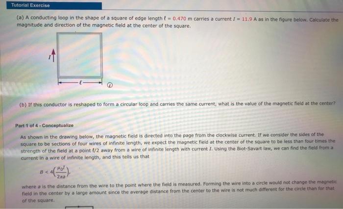 Solved Tutorial Exercise (a) A conducting loop in the shape | Chegg.com