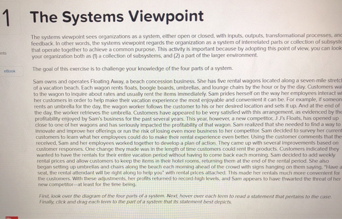 Solved 1 The Systems Viewpoint The systems viewpoint sees | Chegg.com