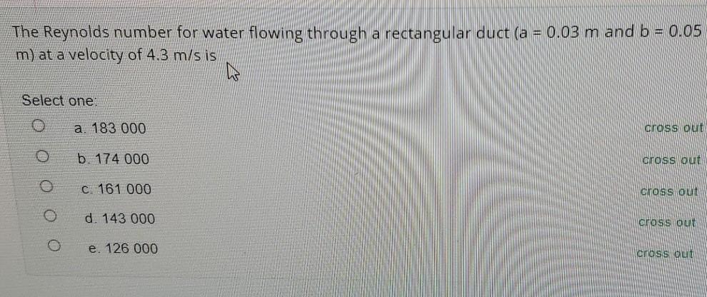 Solved The Reynolds number for water flowing through a | Chegg.com