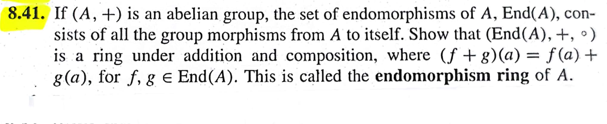 Solved 8.41. ﻿If (A,+) ﻿is an abelian group, the set of | Chegg.com