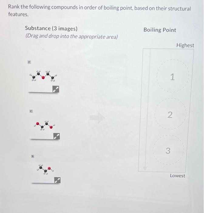 Solved Rank the following compounds in order of boiling | Chegg.com